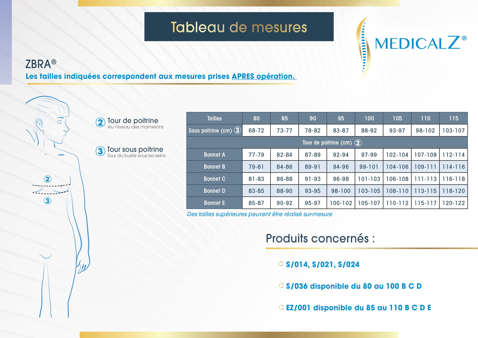 Soutien-Gorge ZBRA Medical Z bretelles réglables S/021